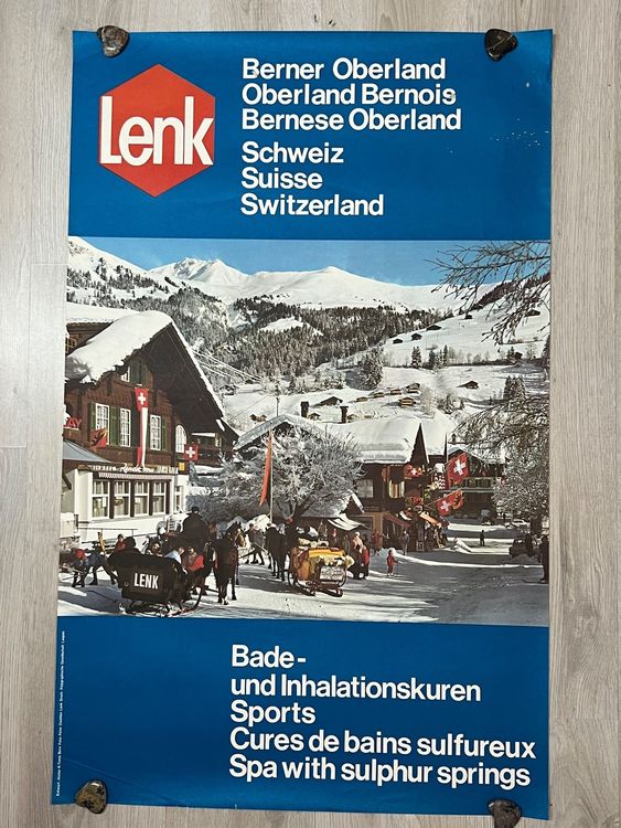 Plakat original Lenk 1968 Atelier Rees Berner Oberland (Gebraucht) in ...