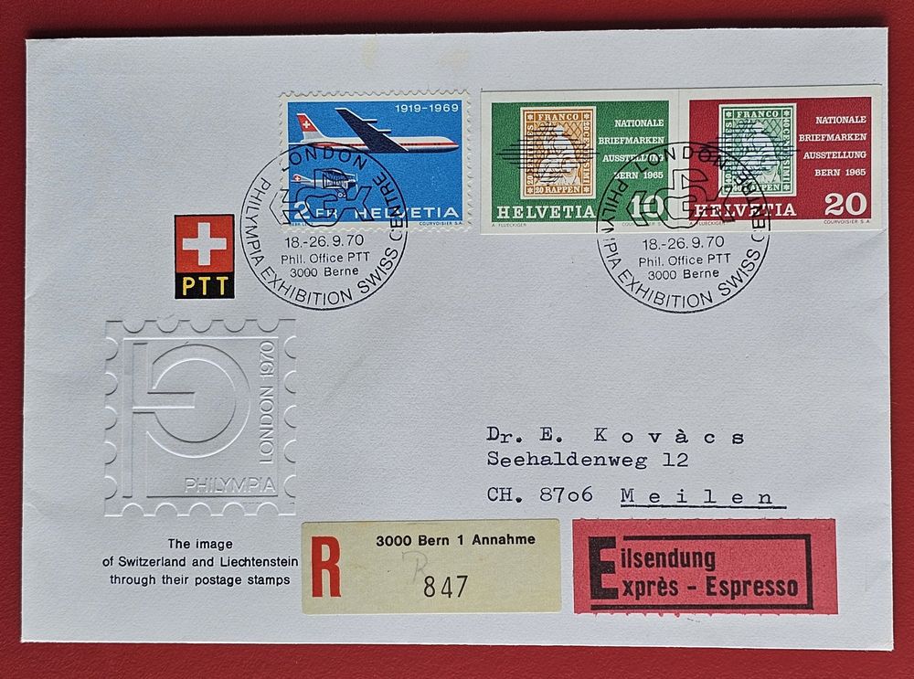 PHILYMPIA LONDON ENGLAND SWISS CENTRE R EXPRESS MEILEN 1970 | Kaufen auf Ricardo