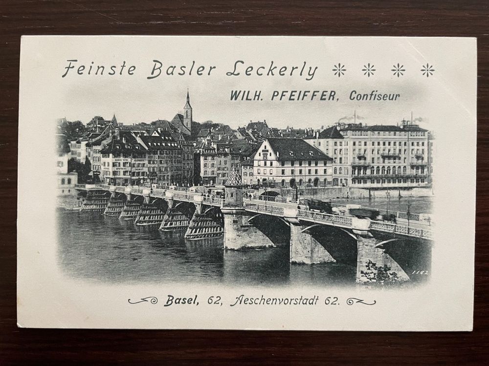 BASEL Feinste Basler Leckerly Pfeiffer Confiseur WERBEKARTE (Gebraucht ...