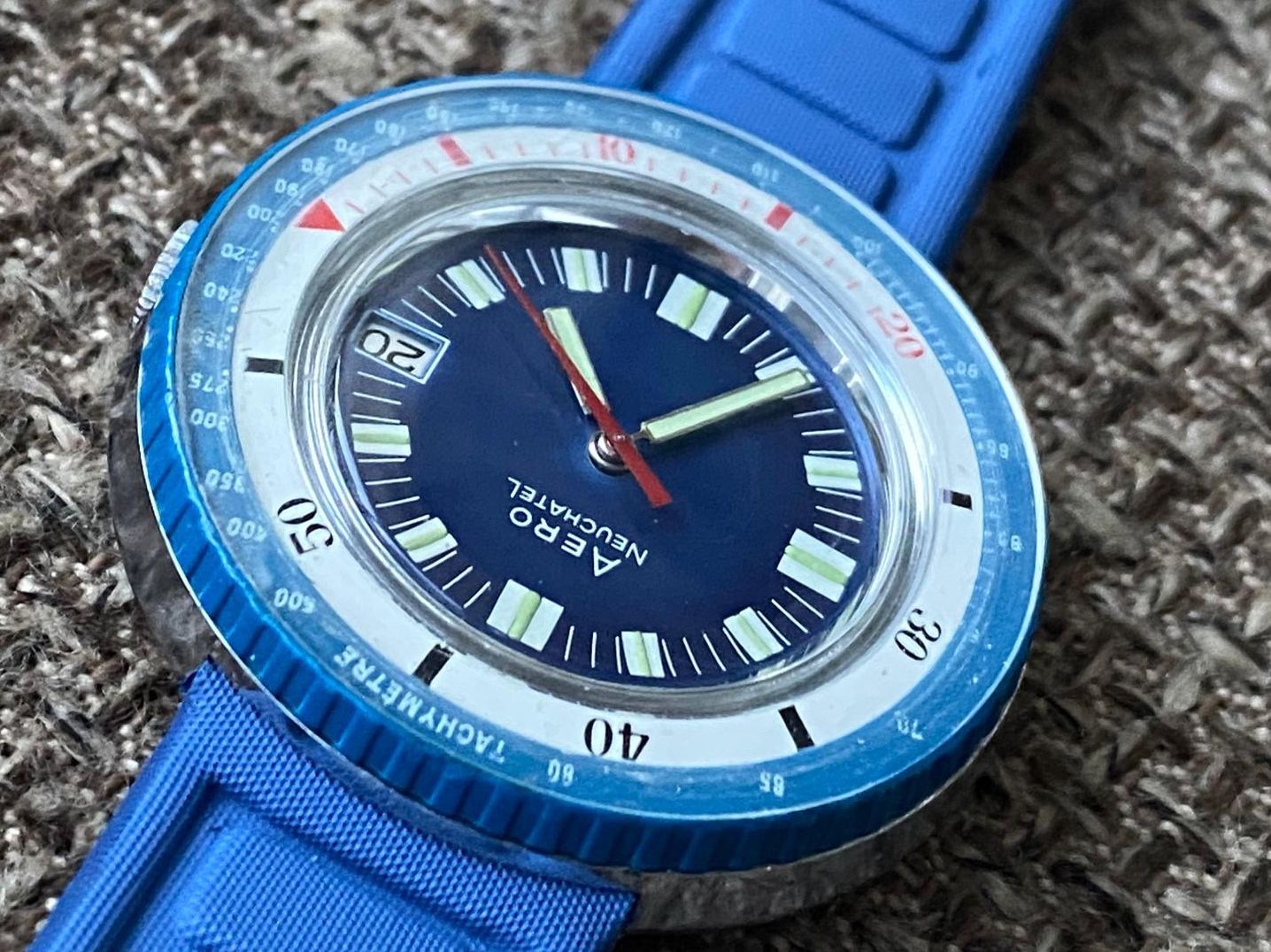 Vintage Herrenuhr Diver-Watch AERO Neuchatel 1960er TOP RAR (Gebraucht ...