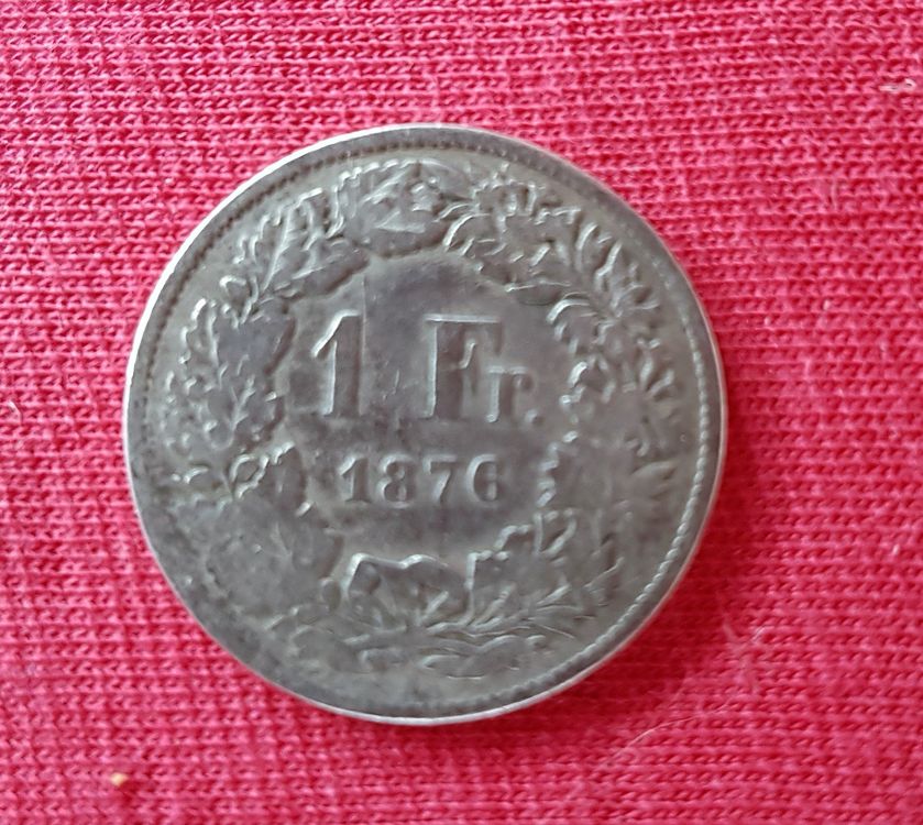1 Franken 1876 uralte und seltene Silbermünze ab nur 1 Fr !! (Gebraucht) in Camignolo für CHF 2. ...