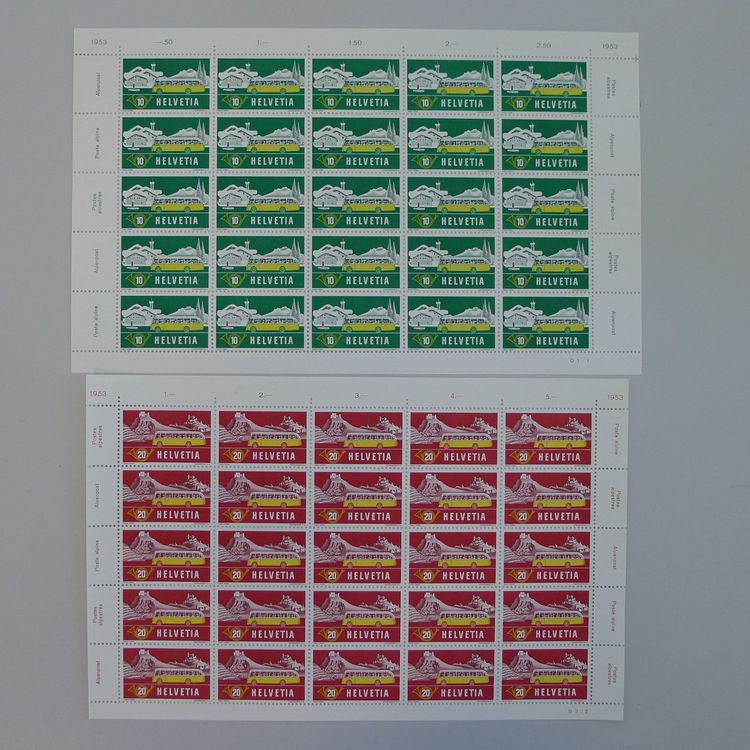 1953, Nr.314+315 komplette Bögen(Alpenpost) postfrisch ** FW (Gebraucht ...