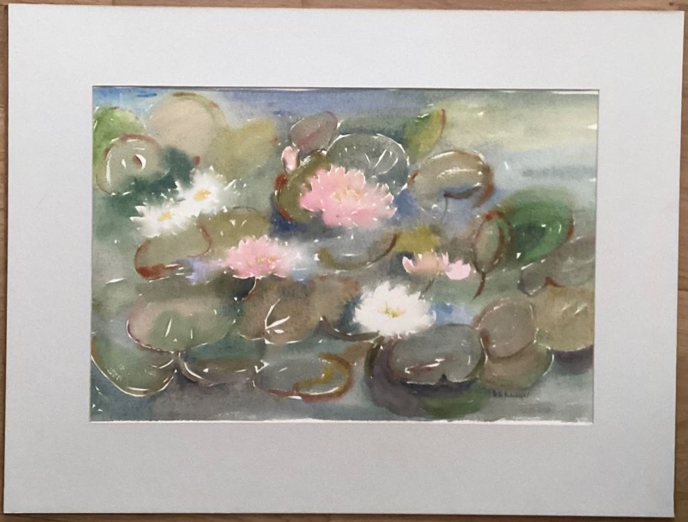 Grosse Stilleben Aquarell mit Seerosen Unleserlich signiert | Kaufen auf Ricardo