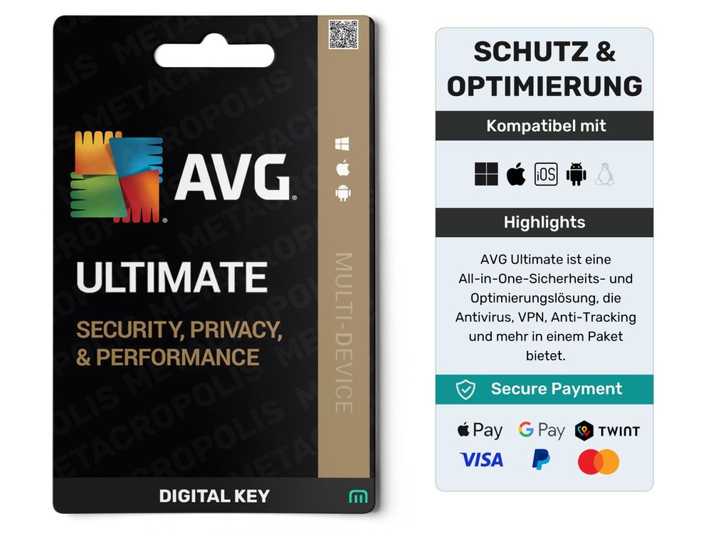AVG Ultimate Security - 2 Jahre - 10PC - WIN/MAC/IOS/ANDROID (Neu und ...