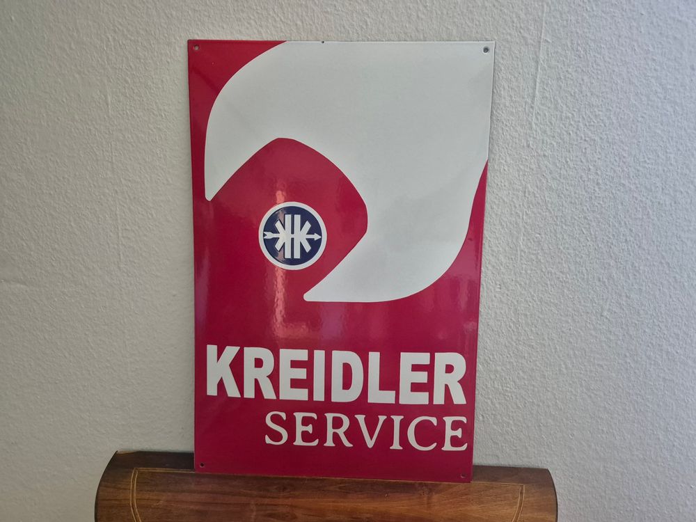 Grosses Emaille Schild Kreidler Service Logo Reklame Werbung | Kaufen ...