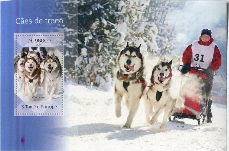 Block "Siberian Husky". São Tomé und Príncipe (Neuf avec emballage d ...