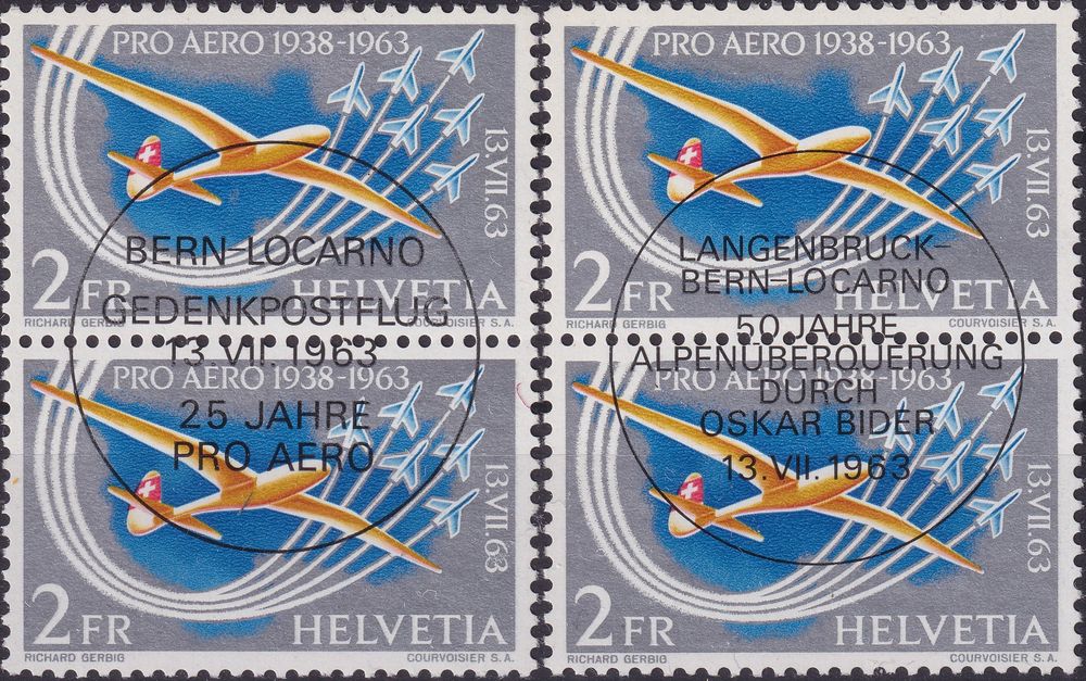 1963, F46 in Paar-Einheiten mit Zentrums-Vollstempel PR.AERO (Gebraucht ...
