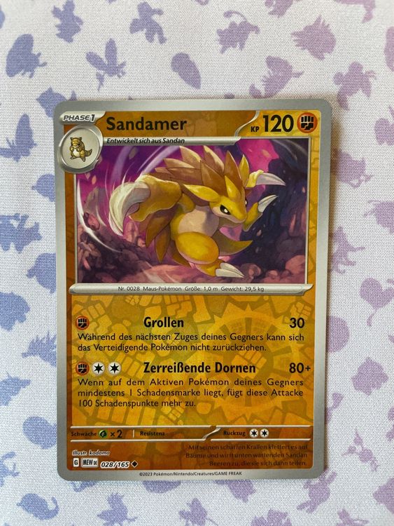 Sandamer 028/165 reverse Holo - Pokemon 151 DE | Kaufen auf Ricardo