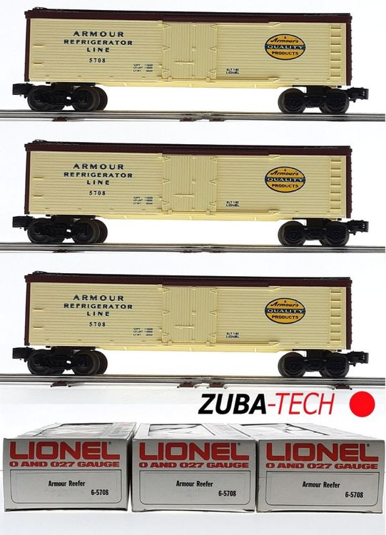 3x Lionel 6-5708 Armour Reefer Spur 0 OVP (Neu und originalverpackt) in ...