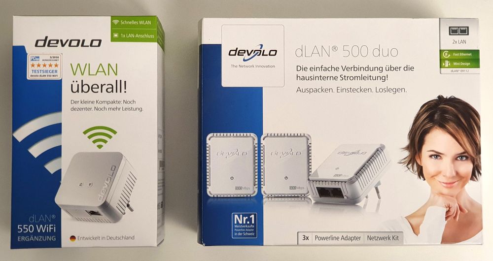 Devolo dLAN 500 duo Network Kit + dLAN 550 WiFi Powerline (Gebraucht ...