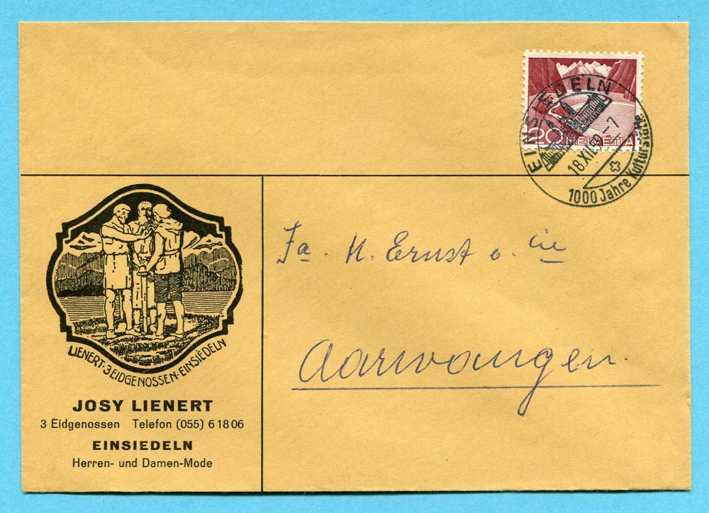 Illustr. Brief Einsiedeln 1959 - Absender: Josy Lienert (Gebraucht) in ...