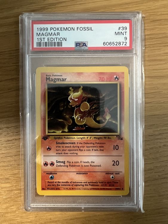 PSA 9 Magmar 1. Edition Fossil Pokemon Karte Mint (FO 39) | Kaufen auf ...