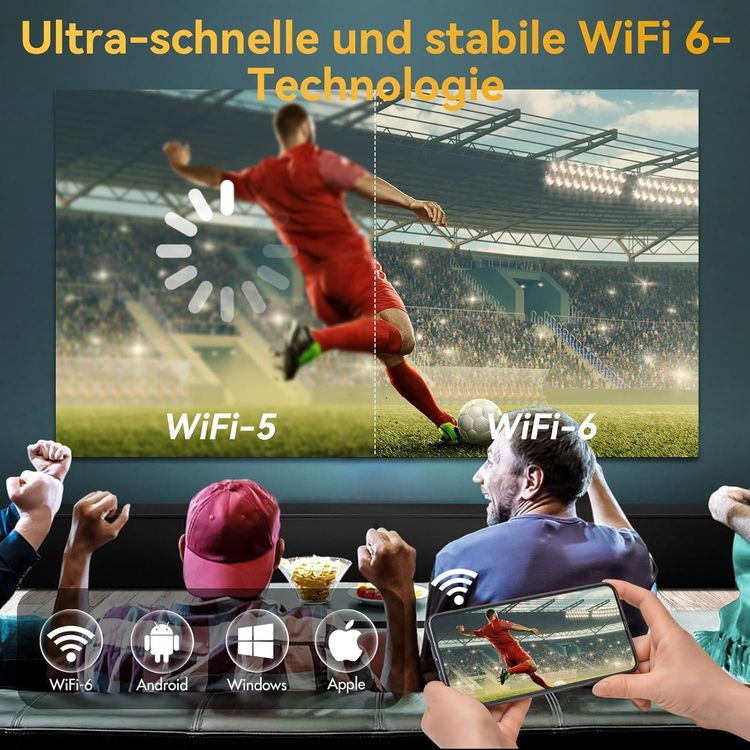 Mini Beamer 720p WiFi Bluetooth elektrischem Fokus 1280×720 (Neu und originalverpackt) in ...