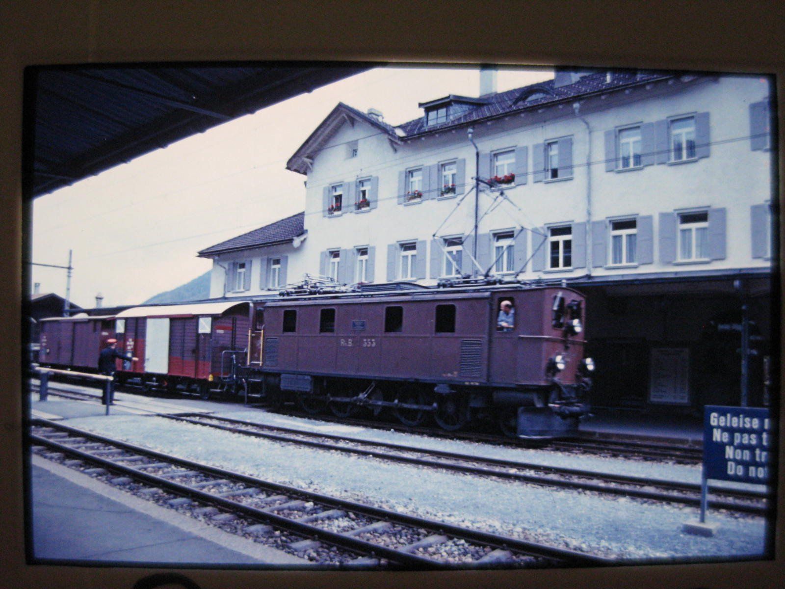 Dia: Pontresina 1972, Rhätische Bahn RhB, Sie kaufen ein Ori (Neu ...