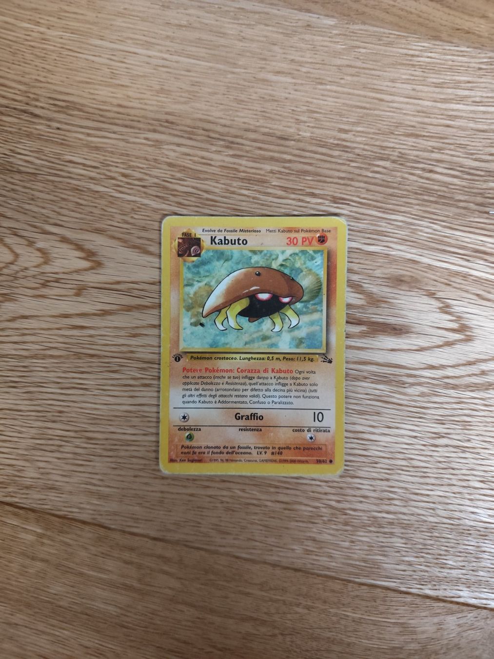Pokemon Kabuto Fossil 1. 1st Edition vintage non holo ⭐ ITA (Gebraucht ...