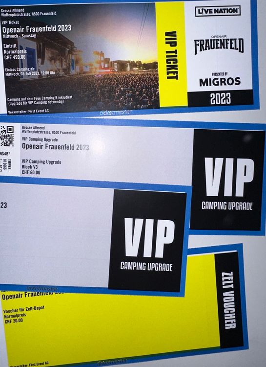 Openair Frauenfeld VIP+ VIP camping Upgrade 2023 (Neu und ...