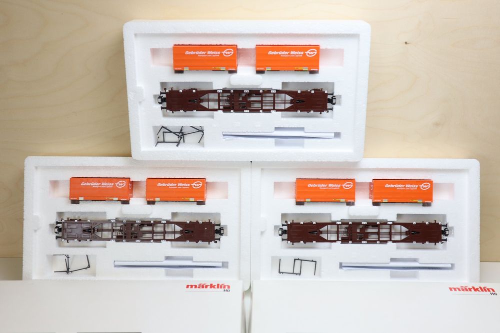 Märklin 3 x Containerwagen 47073 - Gebrüder Weiss | Kaufen auf Ricardo