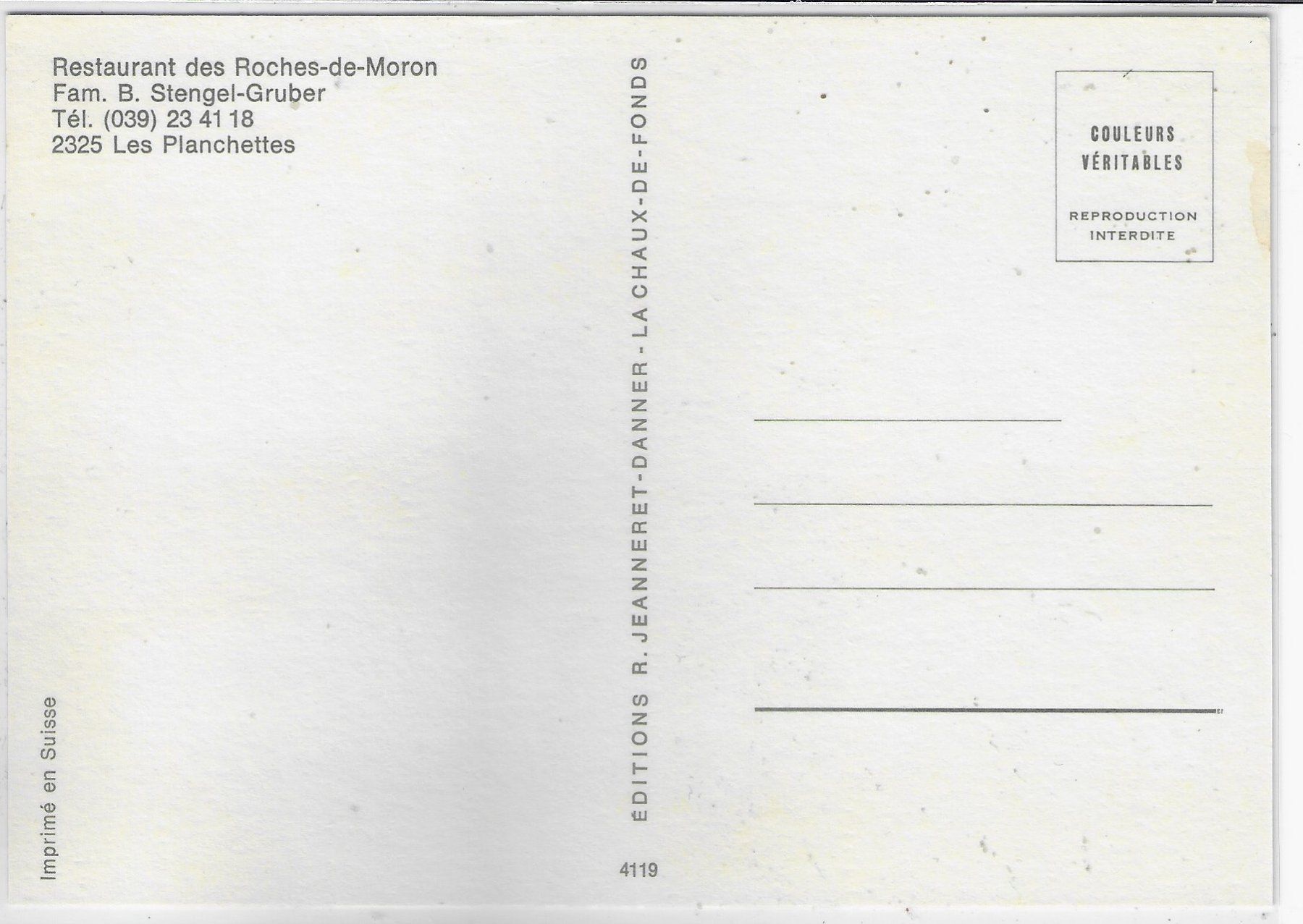 Les Planchettes - Restaurant des Roches-de-Moron (Gebraucht) in ...