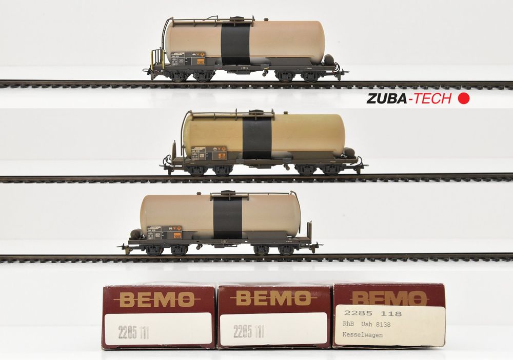 Bemo 3x Kesselwagen der RhB H0m GS mit OVP | Kaufen auf Ricardo
