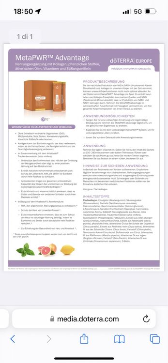 Doterra collagene MetaPWR Advantage | Kaufen auf Ricardo