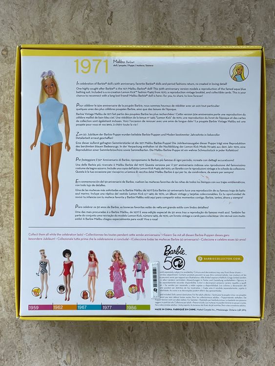 Barbie Collector 50th Anniversary Malibu 1971 Barbie OVP (Gebraucht) in ...