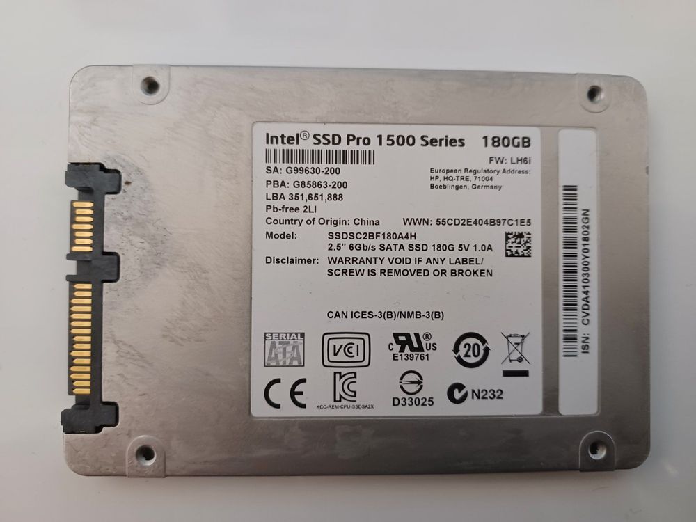Intel SSD Pro 1500 Series 180GB | Kaufen auf Ricardo