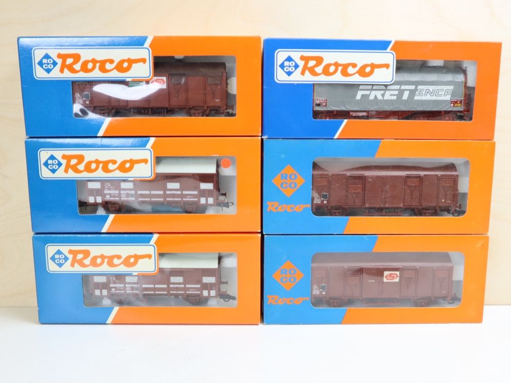 ROCO 6 x SNCF Güterwagen 46448 / 46444 / 46445 und Mehr - H0 (Gebraucht ...