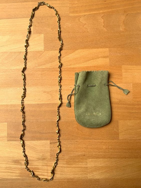 GILBERT ALBERT Collier en mailles froissées en argent doré | Kaufen auf ...