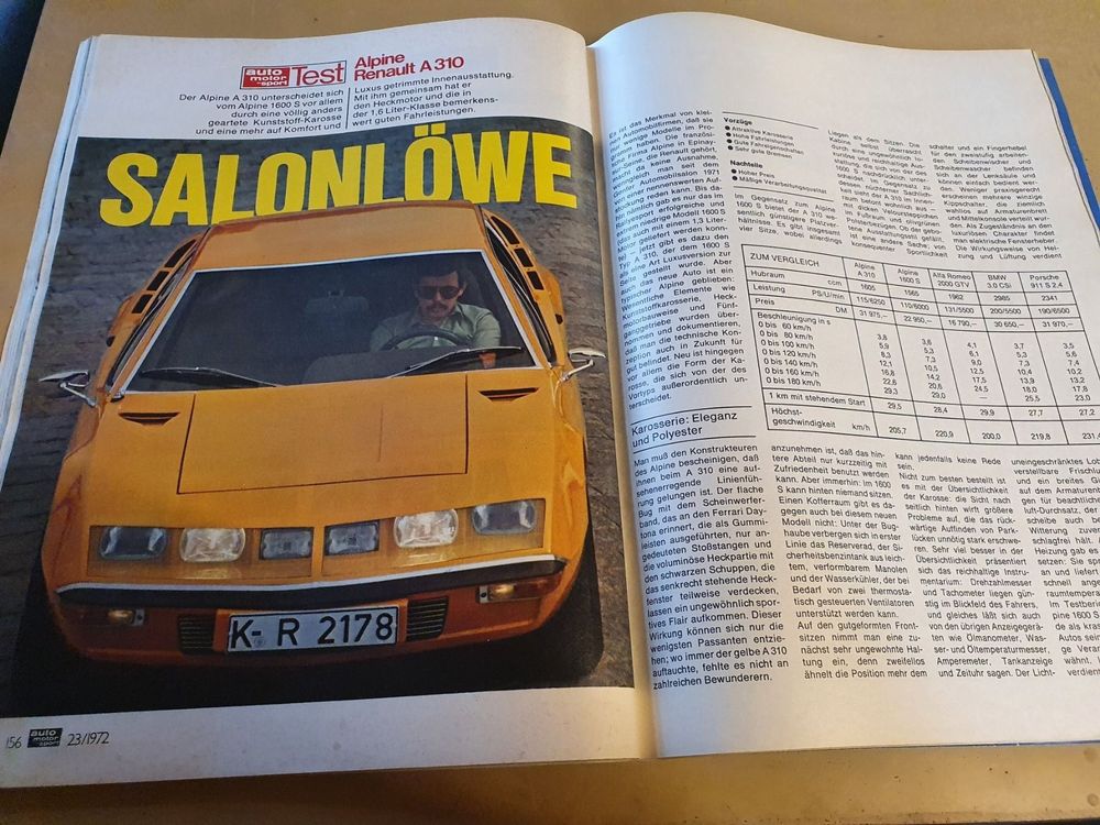 AMS 23/72 Opel Commodore GS/E Alpine A310 VW 412 LE K 70 xa | Kaufen auf Ricardo