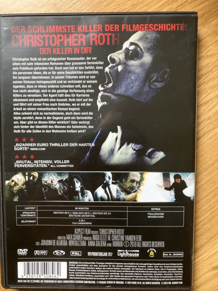 Christopher Roth DVD - Horror Thriller ab 18 Jahren (Gebraucht) in Küsnacht ZH für CHF 5.5 – mit ...