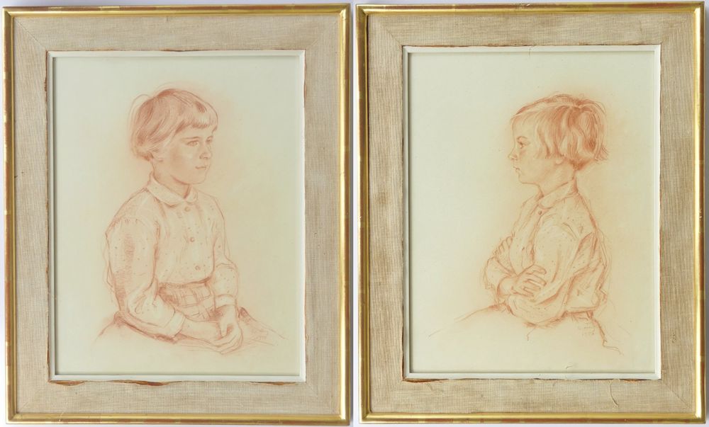 Willy HUG (1910-1996) - Zwei Rötelzeichnungen Bildnisse (Gebraucht) in ...