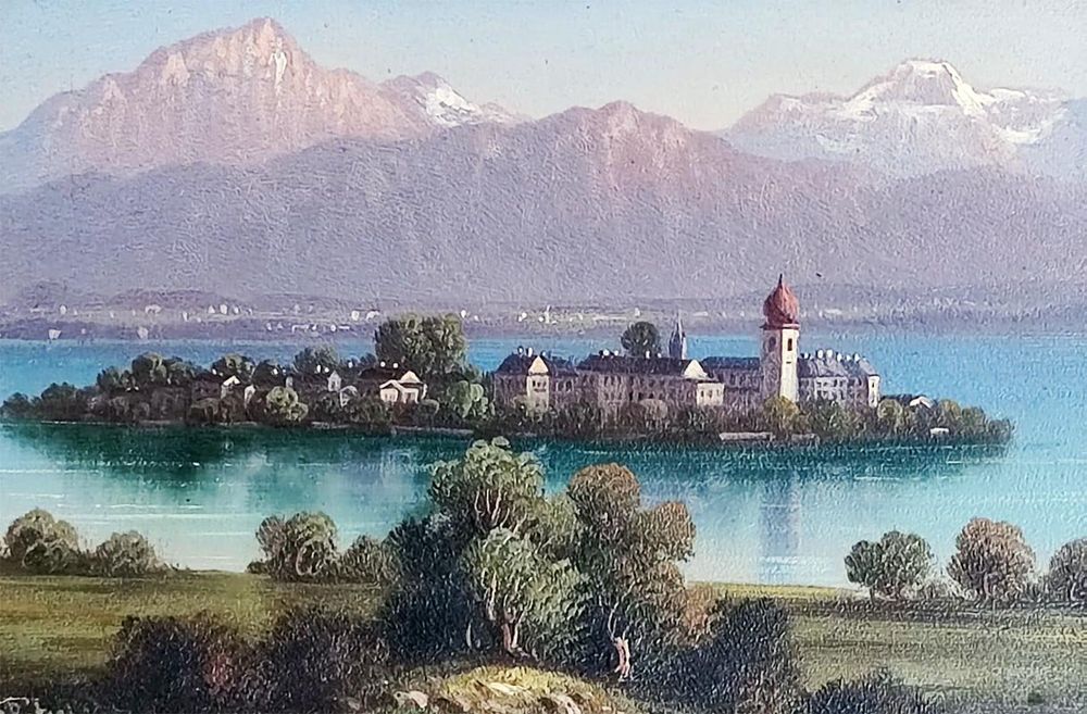 LOUIS RITSCHARD – Die Fraueninsel im Chiemsee, Öl auf Holz | Kaufen auf ...