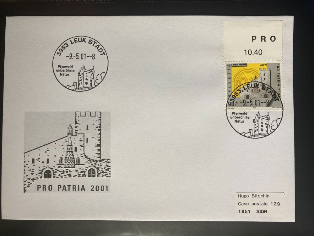 CH 2001 FDC PP 90 Rp Leuk Stempel 3953 Leuk Stadt | Kaufen auf Ricardo
