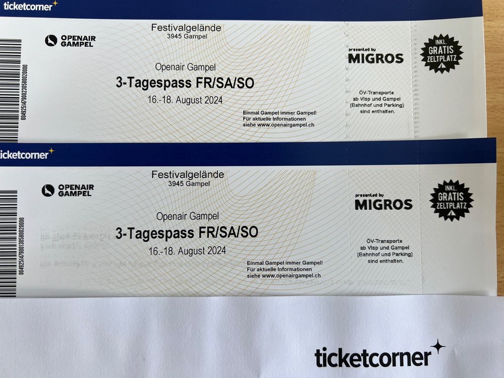 2 Ticket für Gampel Openair (Neu (gemäss Beschreibung)) in Neuenkirch ...