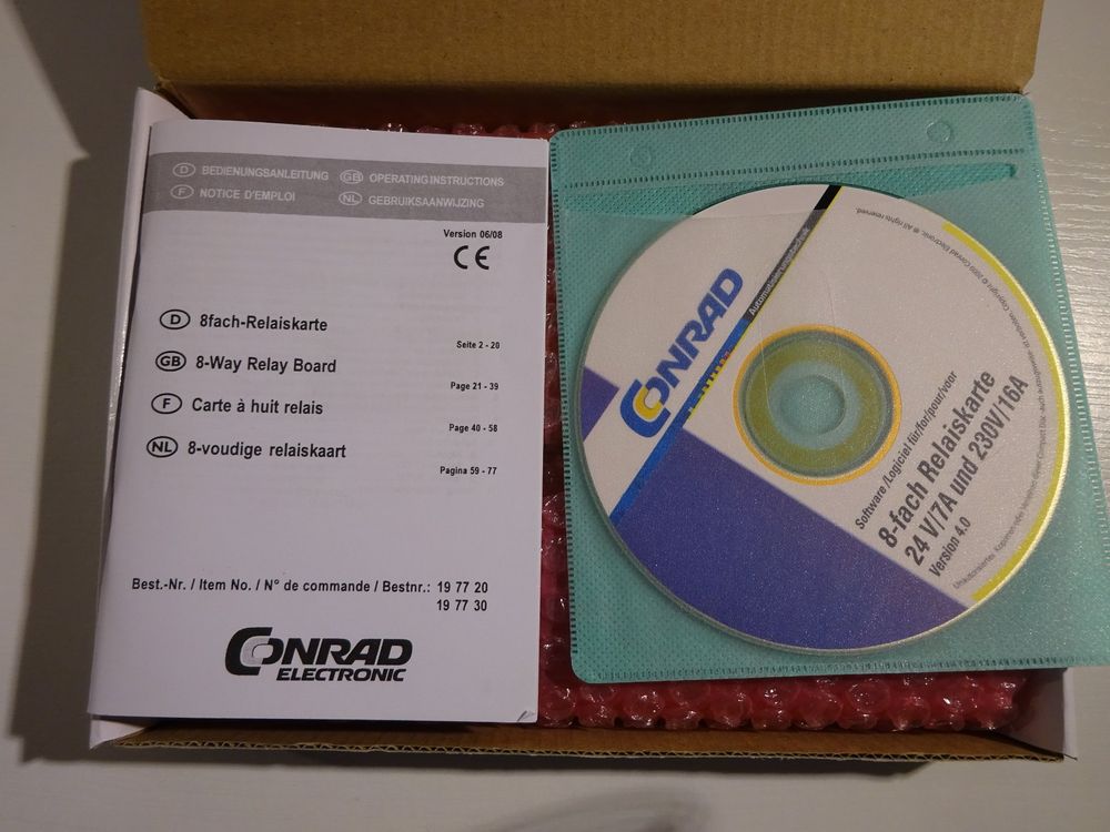 Relaiskarte 8 fach 230V/AC 16A RS232 Conrad (Neu und originalverpackt ...