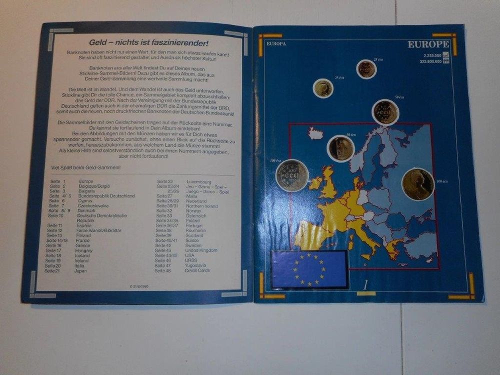 Sammelalbum,Money /Stickerline kein Panini komplett von 1990 (Gebraucht ...