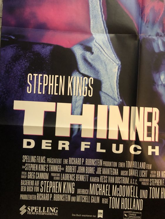 THINNER STEPHEN KINGS FILMPOSTER A1 Original | Kaufen auf Ricardo