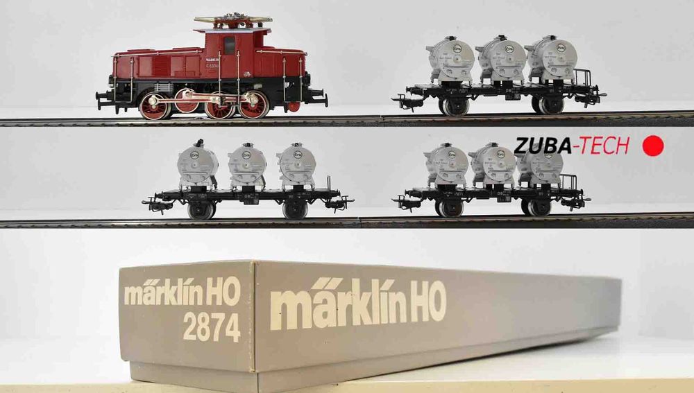 Märklin 2874 Behältertragwagen-Zug 4-tlg DB H0 WS Analog OVP | Kaufen ...