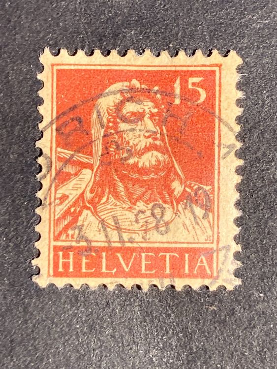Schweiz 1928 Tellbrustbild 15 Vollstempel ZÜRICH 1 3.II.28 (Gebraucht) in Liestal für CHF 2 ...