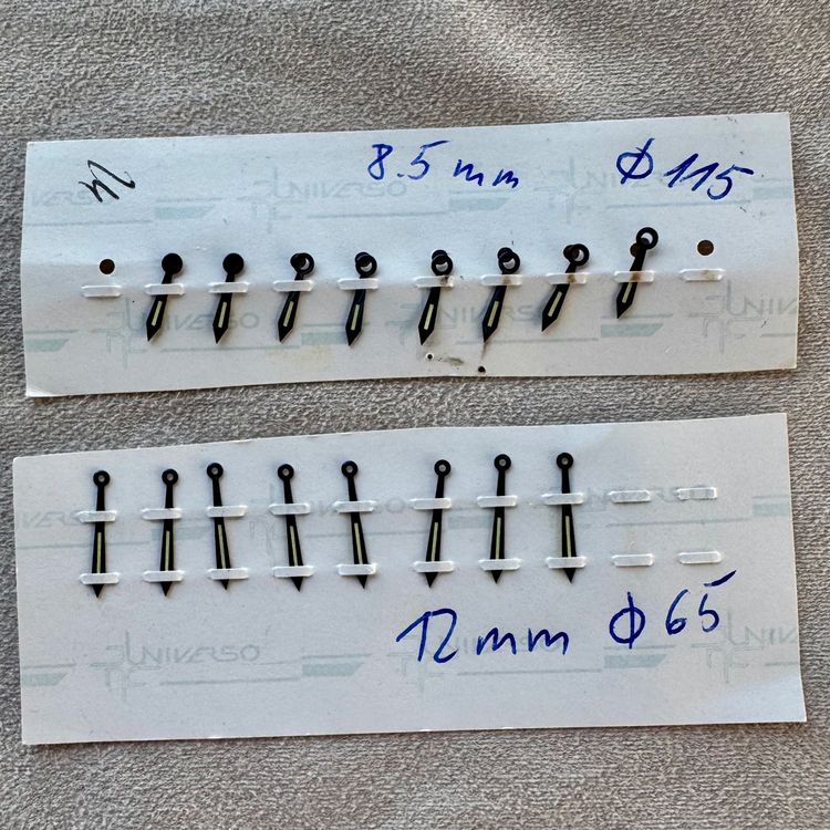 NOS Universo Watch Hands Blue Lume Vintage Uhr Zeiger Sword (Neu (gemäss Beschreibung)) in ...