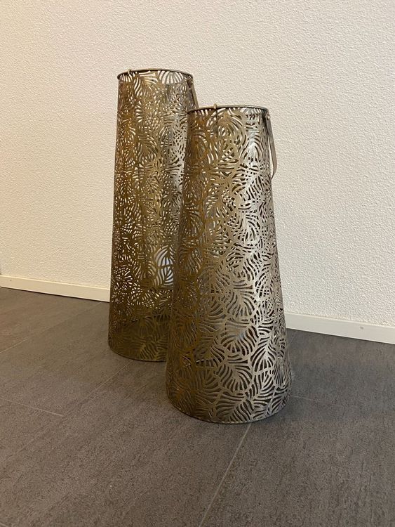 Windlicht Set (Vintage, Golden), 1x Gross & 1x Klein (Gebraucht) in ...