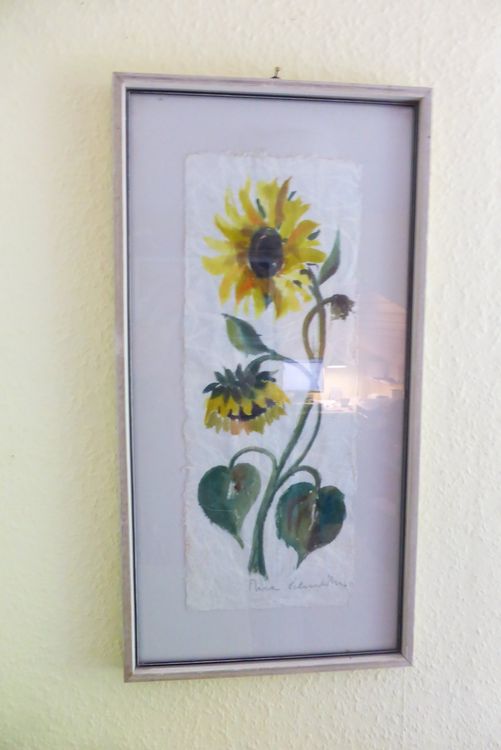 Thea Schneiders Sonnenblumen- Aquarell handsigniert gerahmt | Kaufen auf Ricardo