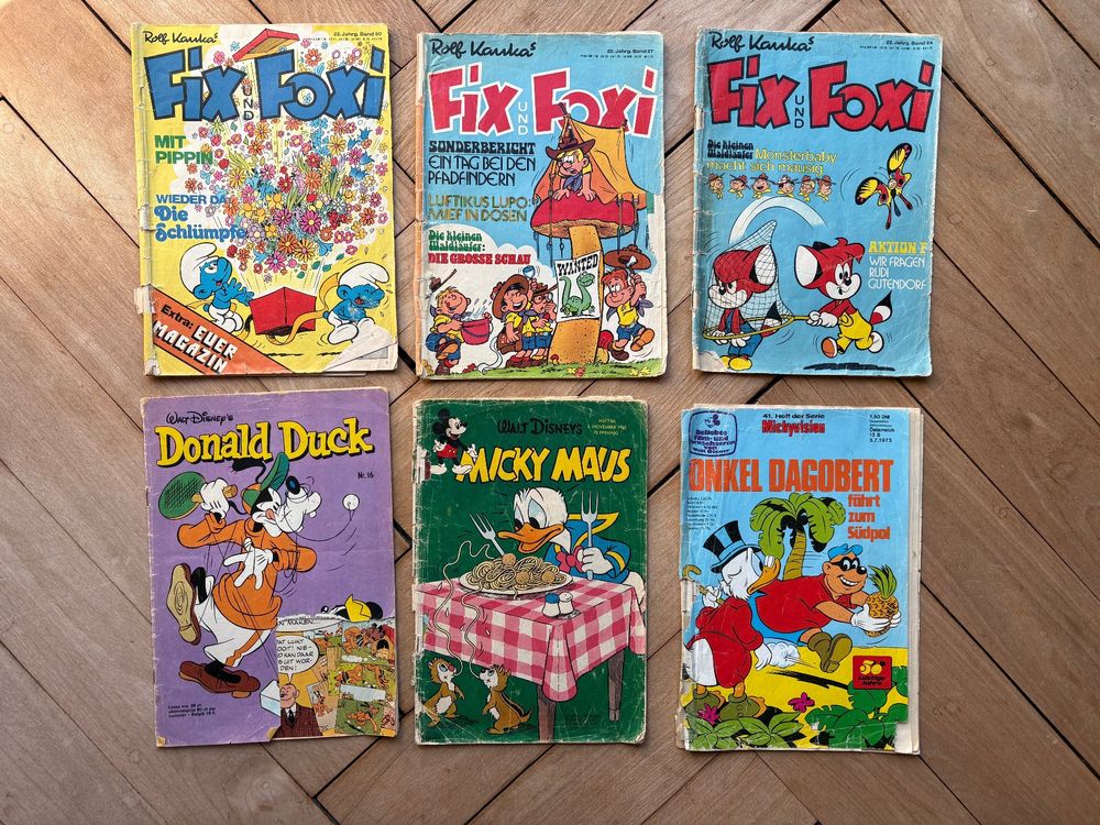 6 alte Comics: Fix & Foxi, Micky Maus, Donald Duck (Gebraucht) in ...