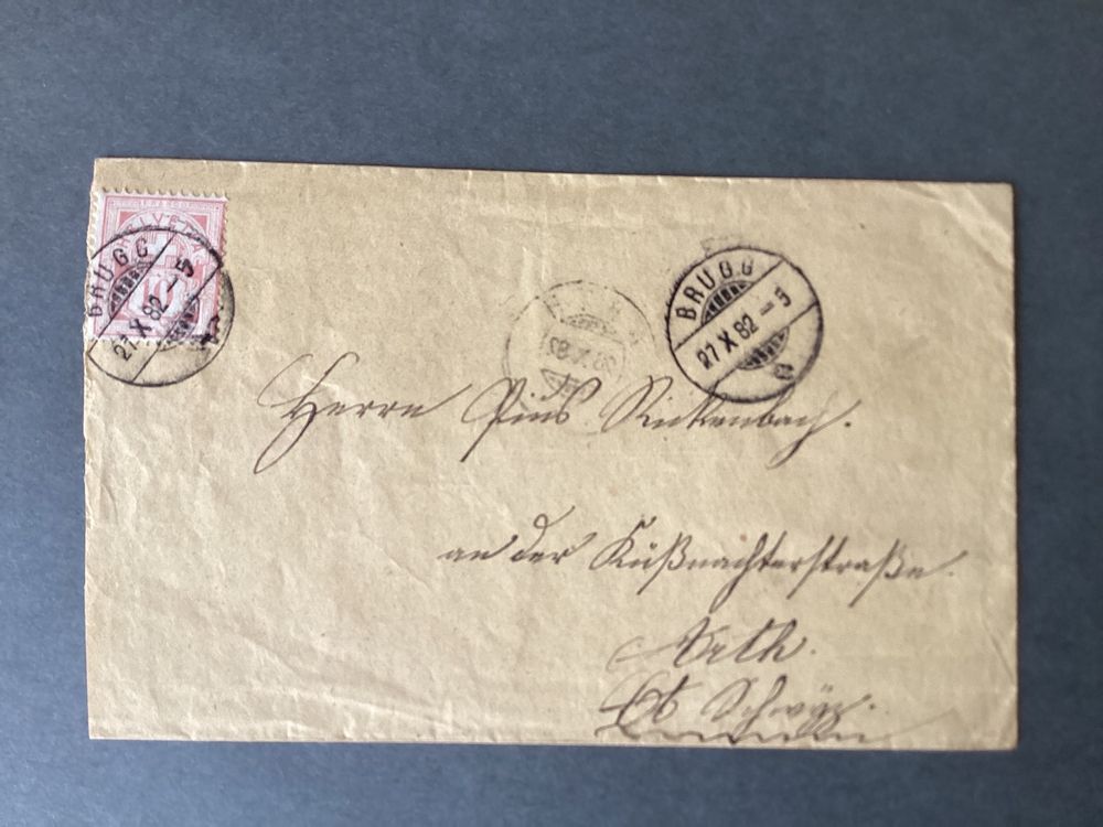 Kleiner Briefumschlag Antik. Gel von Brugg nach Arth 1882 | Kaufen auf ...