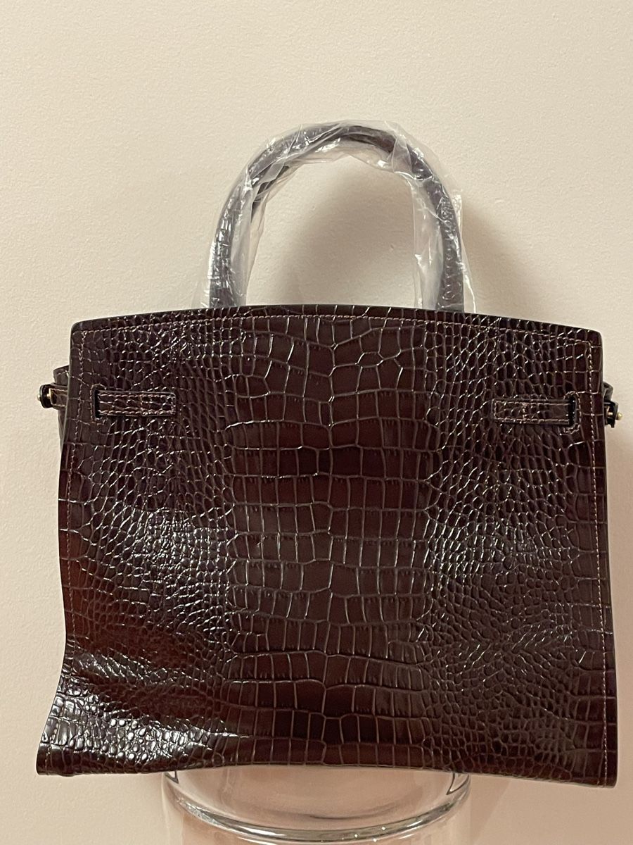 Unique Real leather bag. Chocolate brown color crocodile (Neu und ...