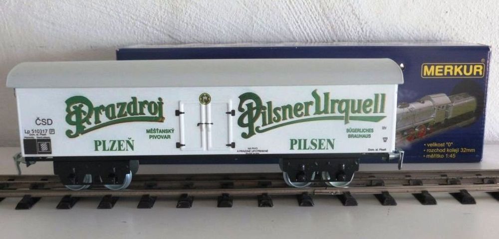 Merkur Spur 0: Pilsner Bierwagen aus Blech, 4achsig, neu (Neu und ...