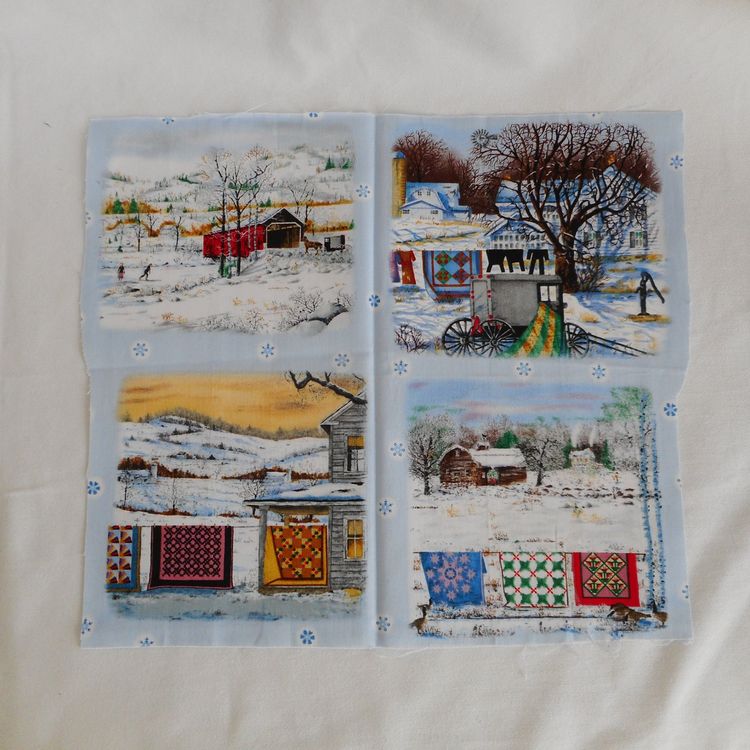 Patchwork Stoffpanel Winterlandschaft (Neu (gemäss Beschreibung)) in ...
