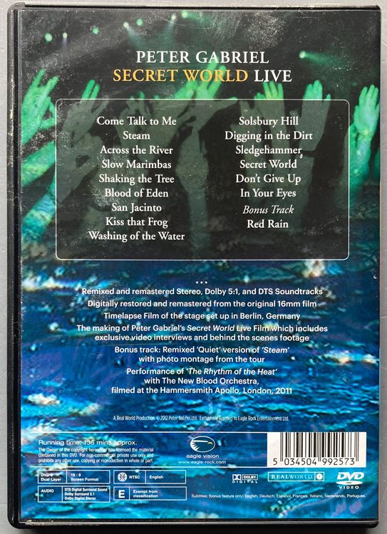 PETER GABRIEL - SECRET WORLD LIVE | Kaufen auf Ricardo