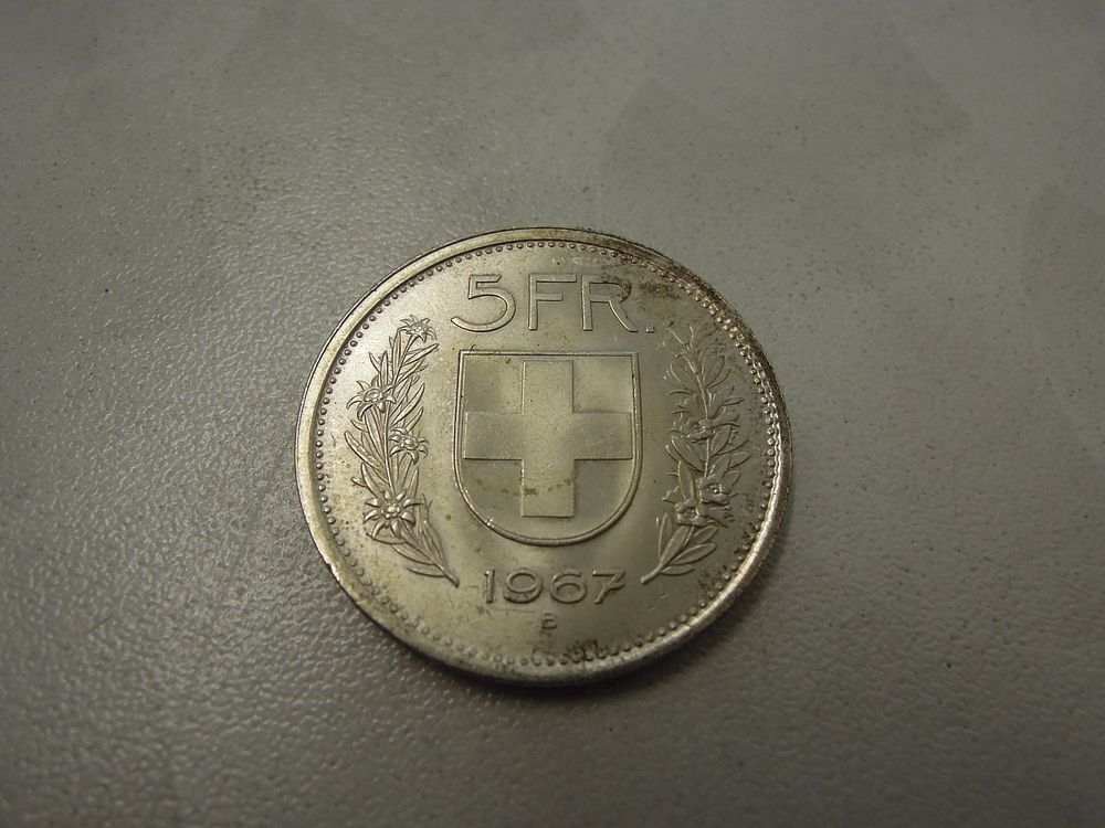 Schweizer 5 Franken Silber 1967 nicht Bereinigt | Kaufen auf Ricardo