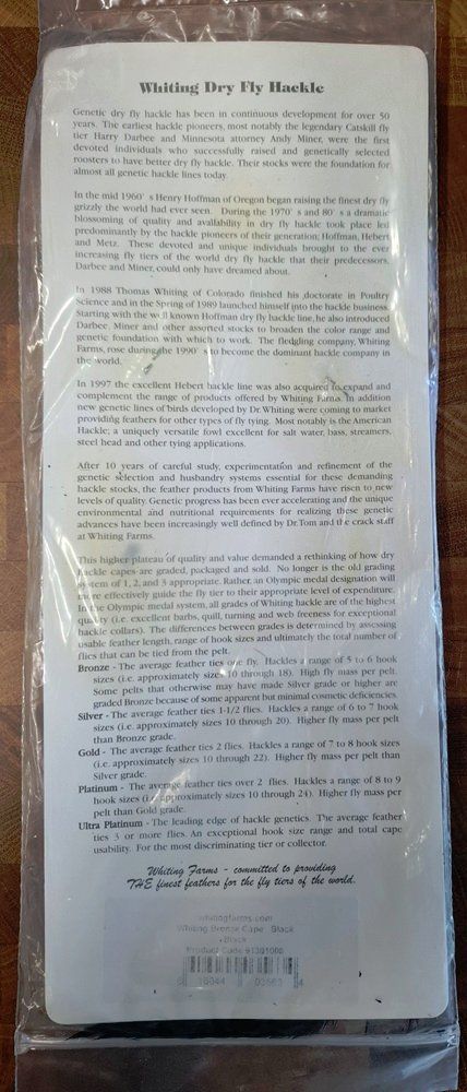 Fliegenbinden Whiting Dry Dly Hackle Bronce (Neu und originalverpackt ...